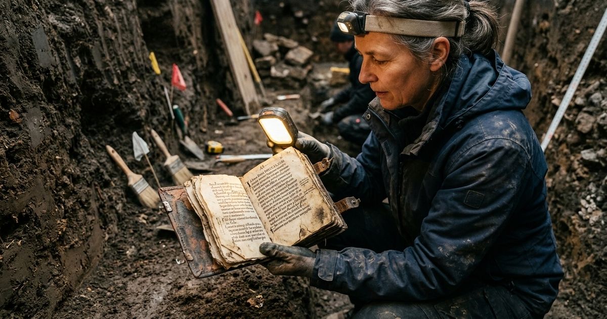 Em um banheiro medieval na Alemanha, arqueólogos encontraram um caderno ...