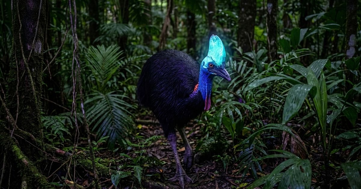 Uma das aves mais perigosas do mundo torna-se fluorescente sob luz ...