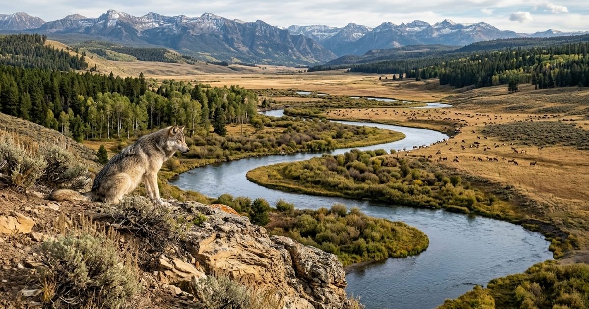 Em janeiro de 1995, quatorze lobos foram trazidos do Canadá em caixas ...
