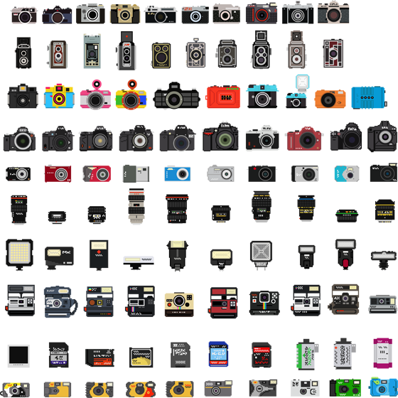 Veja e baixe a evolução das câmeras fotográficas em pixel art