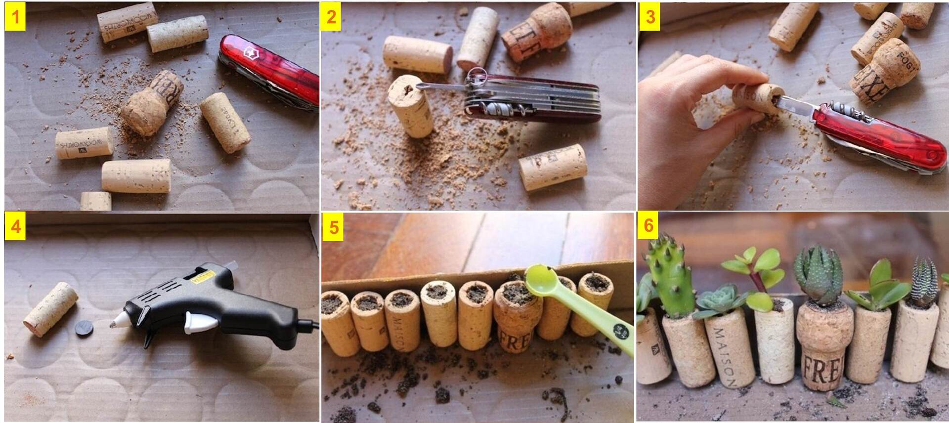 Faça Você Mesmo Um Minijardim Com Rolhas