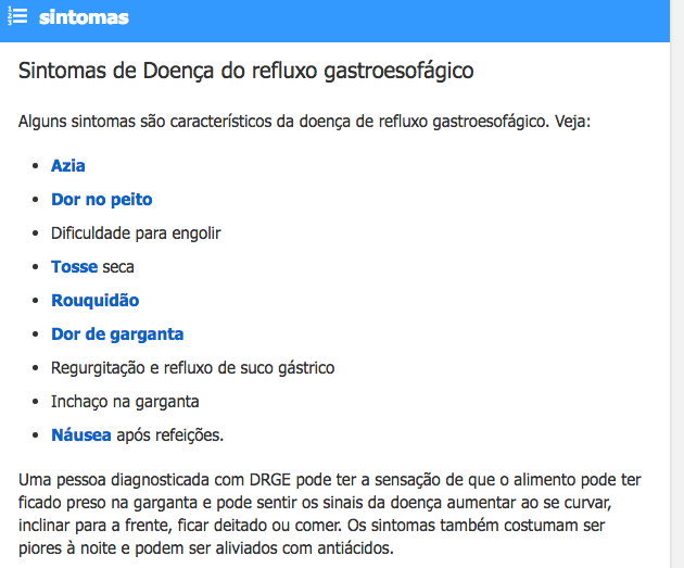 Doença do refluxo : conheça as causas, sintomas e tratamentos