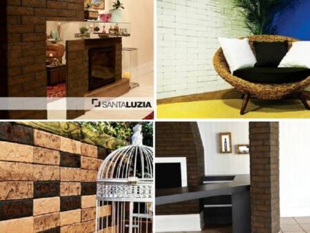 Revestimento de isopor que imita tijolo