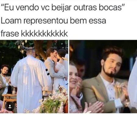Luan Santana vira meme em casamento de Camila e Klebber