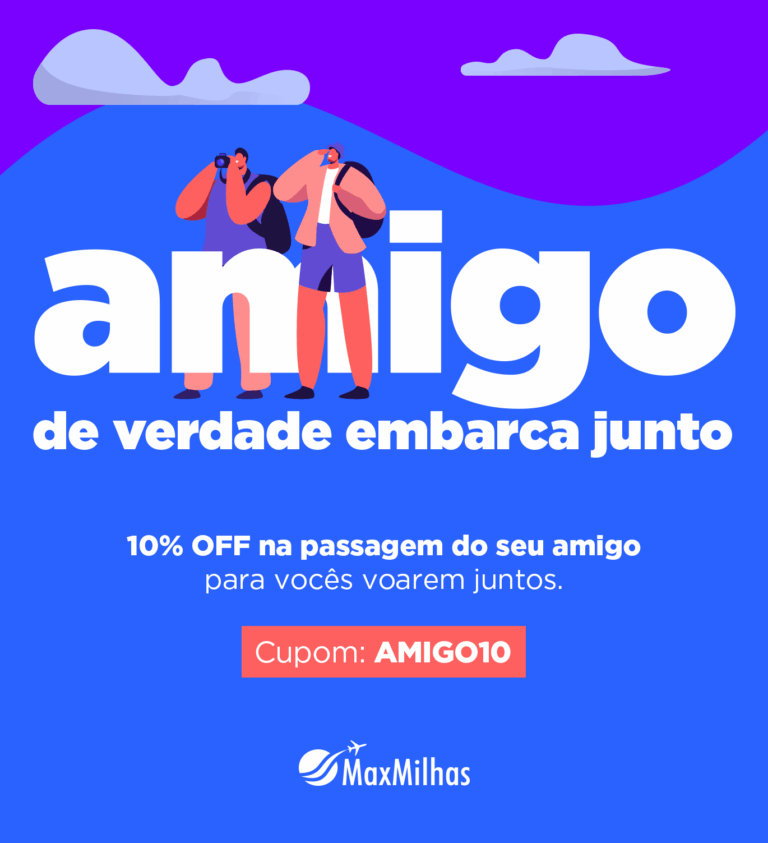 Promoção do Dia do Amigo: 10% na passagem do seu melhor amigo