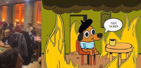 Cena real na França dá vida a um meme clássico