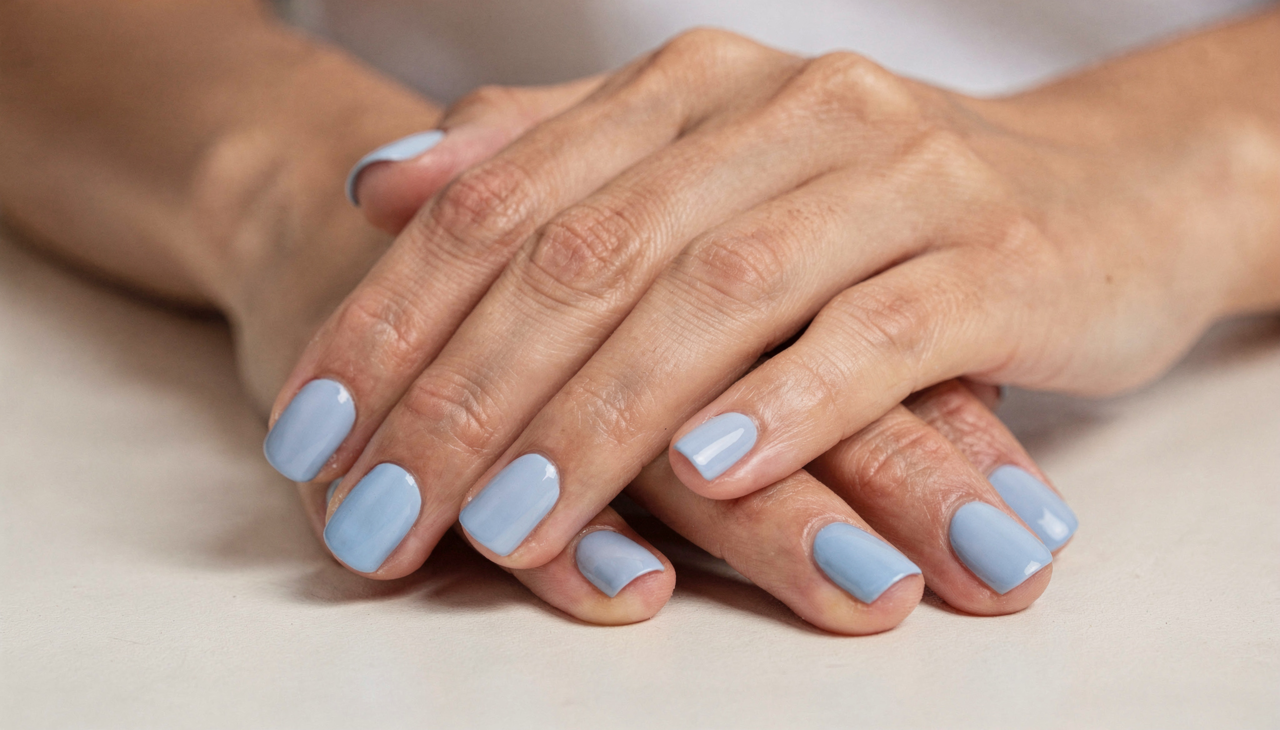 A cor de esmalte azul-pastel que deixa qualquer look de verão muito ...