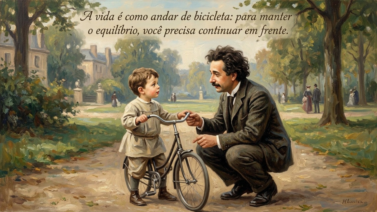 Albert Einstein, um cientista, falando com o seu filho em 1900: "A vida ...